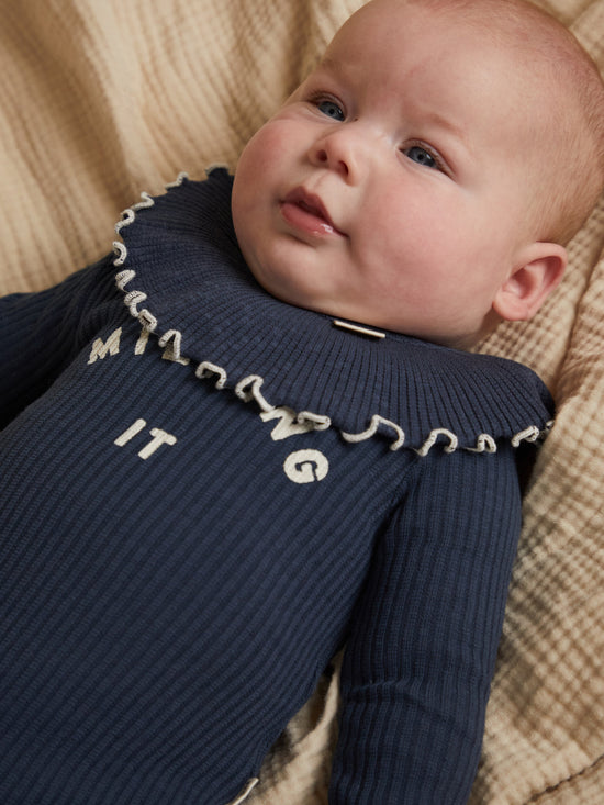 Navy Rib Collar Bib – Luna & Curious