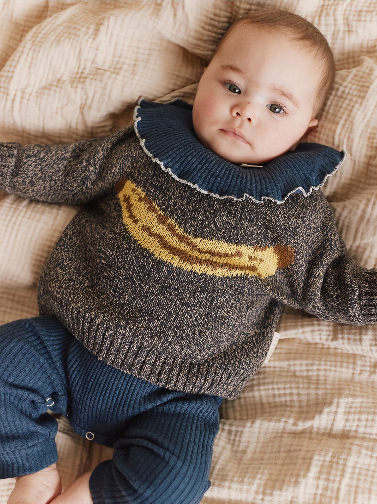 Navy Rib Collar Bib – Luna & Curious